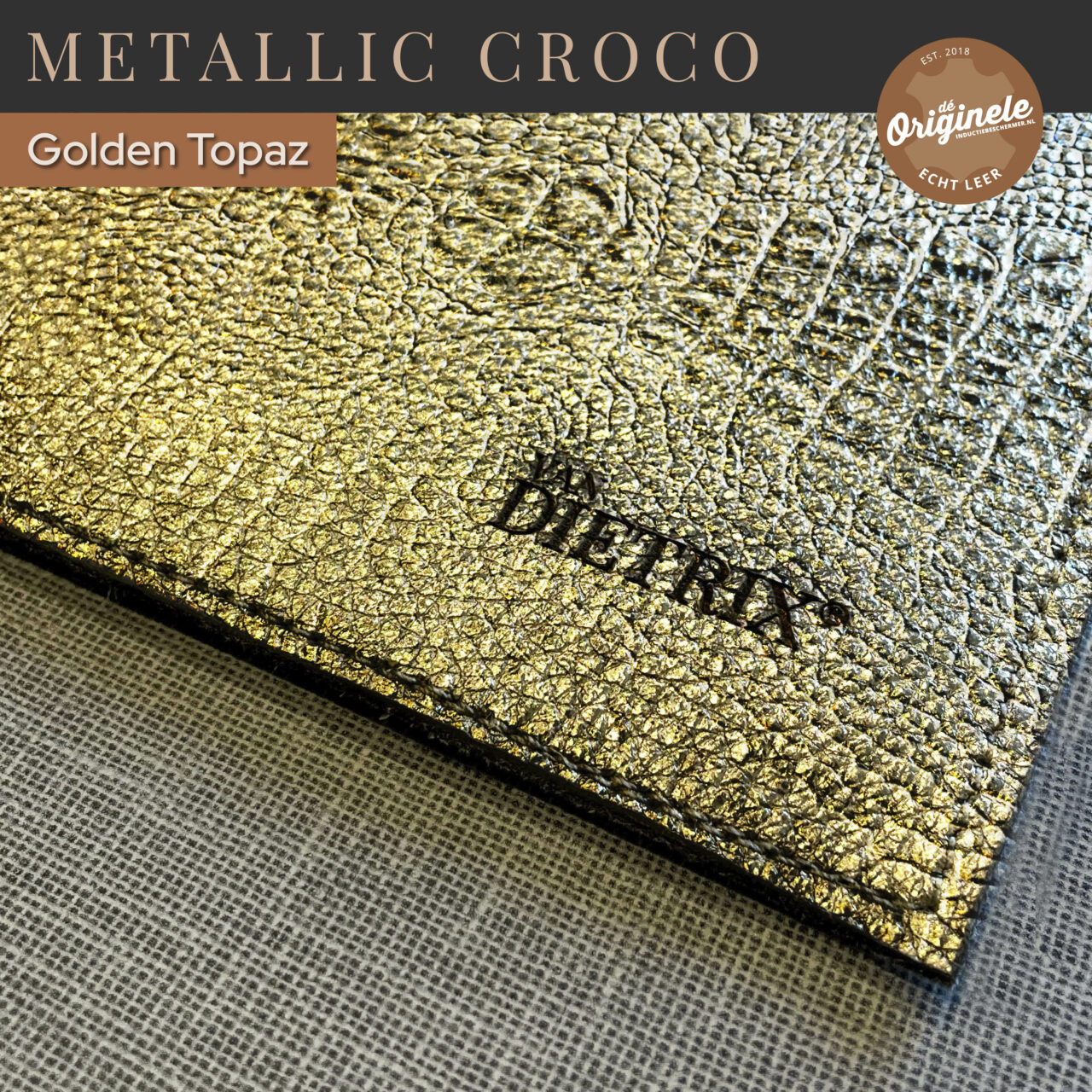 Metallic Croco - Leren Inductie Beschermer - Inductie Beschermer